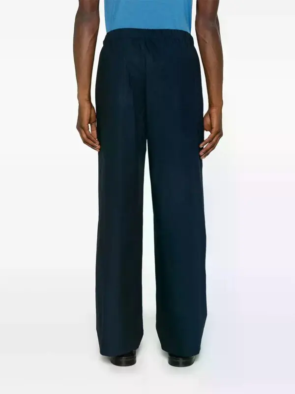 MODES Navy Cotton Poplin Straight-leg Trousers - Blue