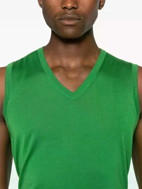 MODES Sleeveless Merino Knitted Vest - Green