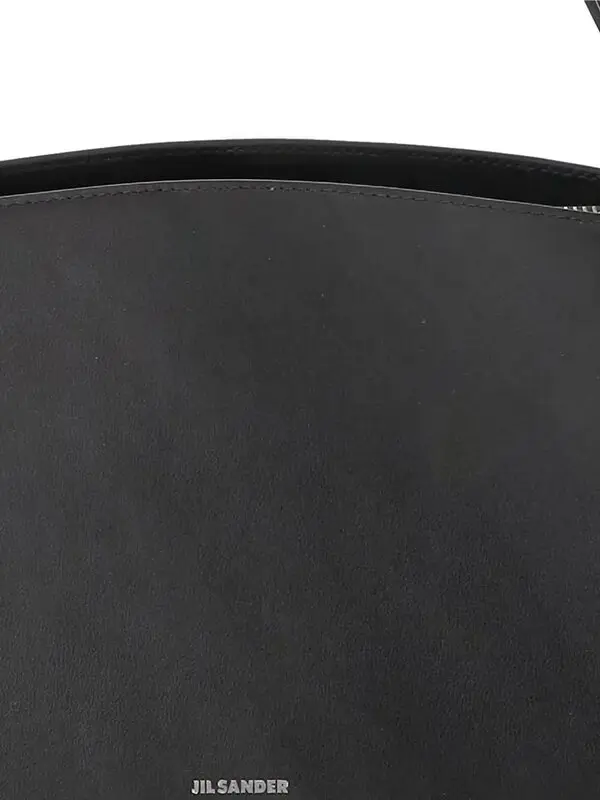 JIL SANDER Big Joanna Leather Shoulder Bag - Black