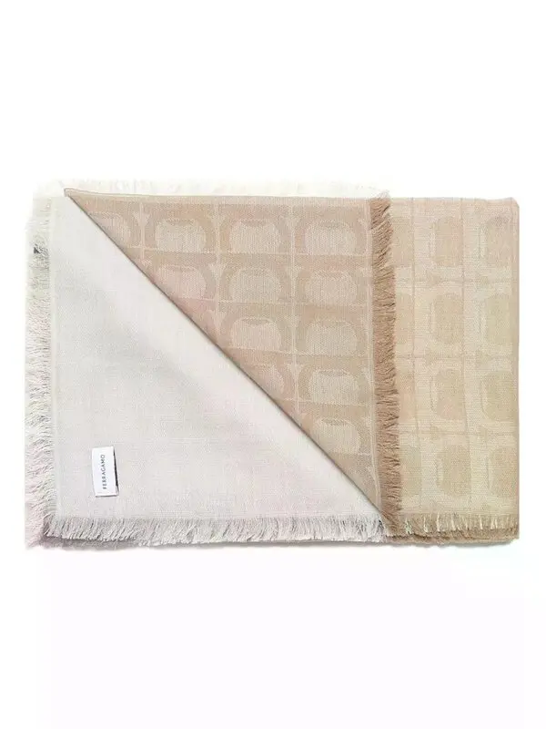 FERRAGAMO Patterned Fringed Scarf