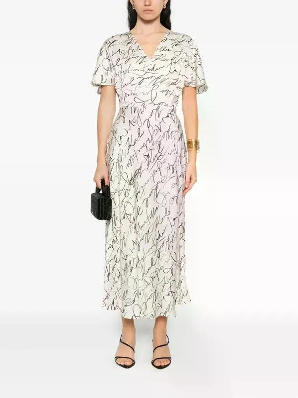 Karl Lagerfeld Scribble Print Midi Dress
