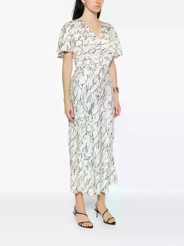 Karl Lagerfeld Scribble Print Midi Dress