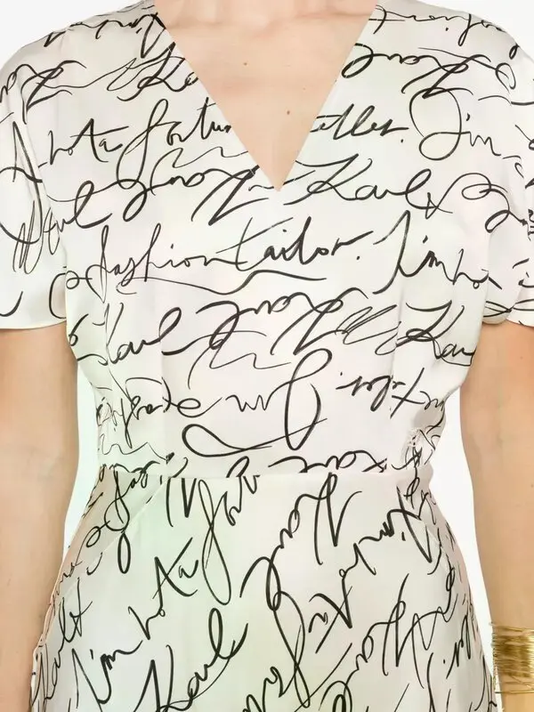 Karl Lagerfeld Scribble Print Midi Dress