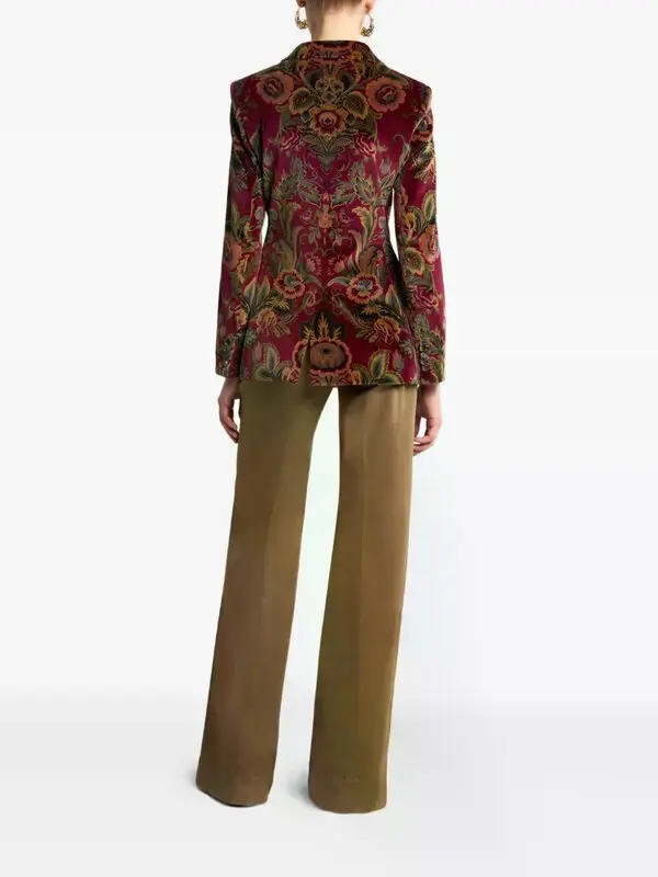Etro Floral Velvet Blazer - Red