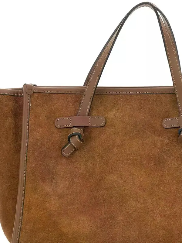 GIANNI CHIARINI Marcella Club Knot-detail Suede Tote Bag - Brown