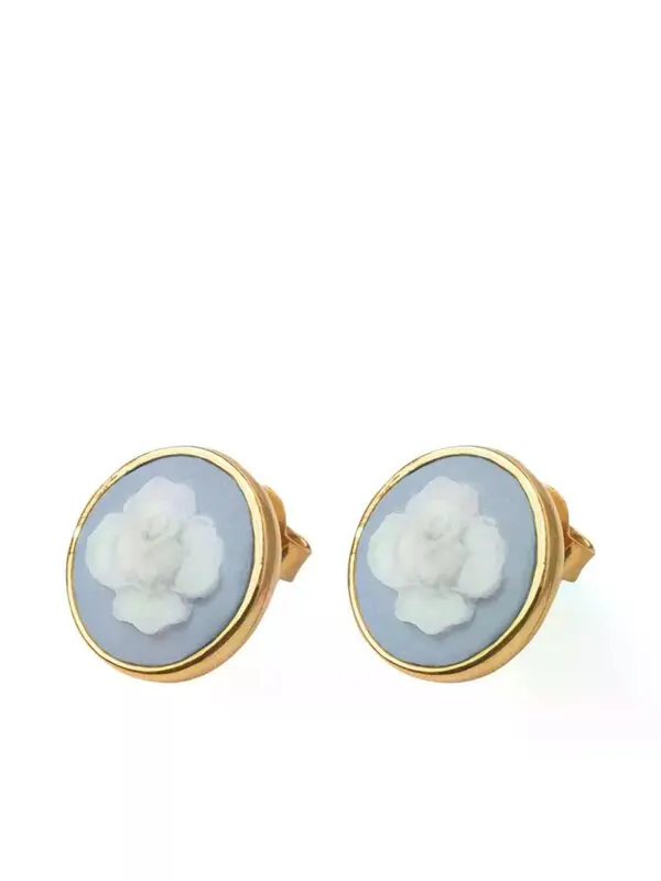 CAMEO & BEYOND Delicate Rose Stud Earrings - Gold