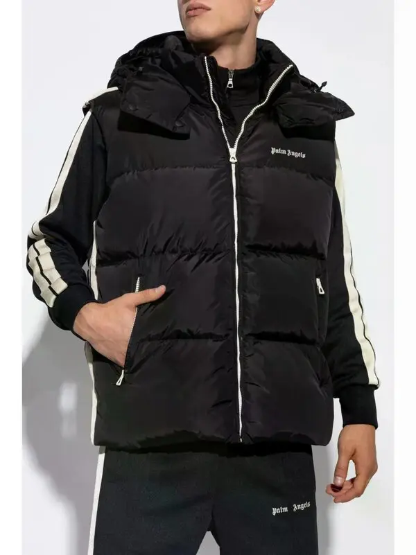 Palm Angels Padded Down-feather Gilet With Hood