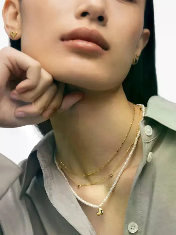 Monica Vinader Heart Mini Pearl Necklace