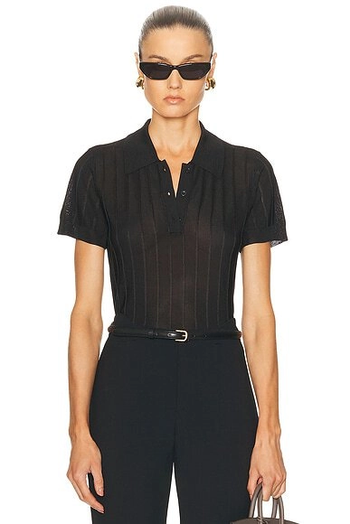 FRAME The Ribbed Polo - Black