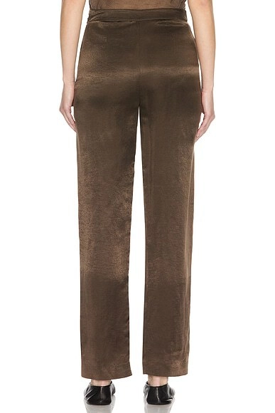THE ROW Miros Satin Trousers - Dark Brown