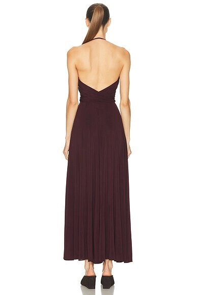 Alaïa Halter Long Dress - Bordeaux