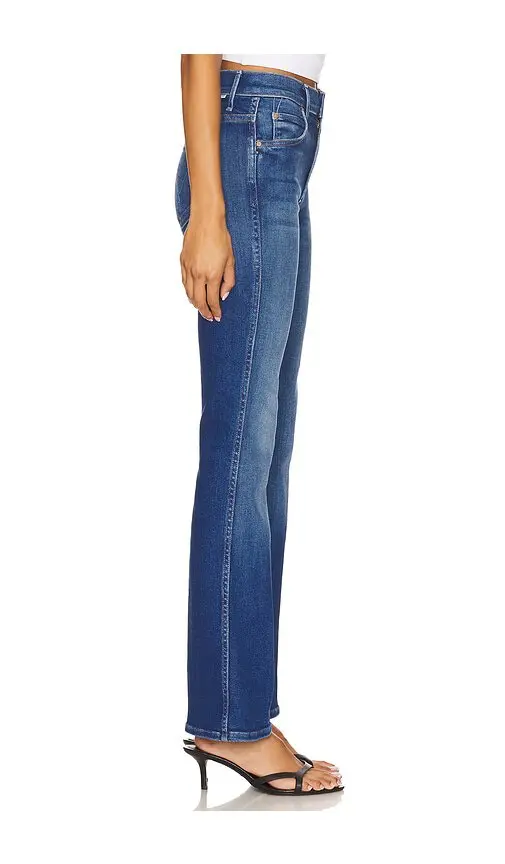 MOTHER The Mid Rise Smokin' Double Sneak Denim Trousers - Blue