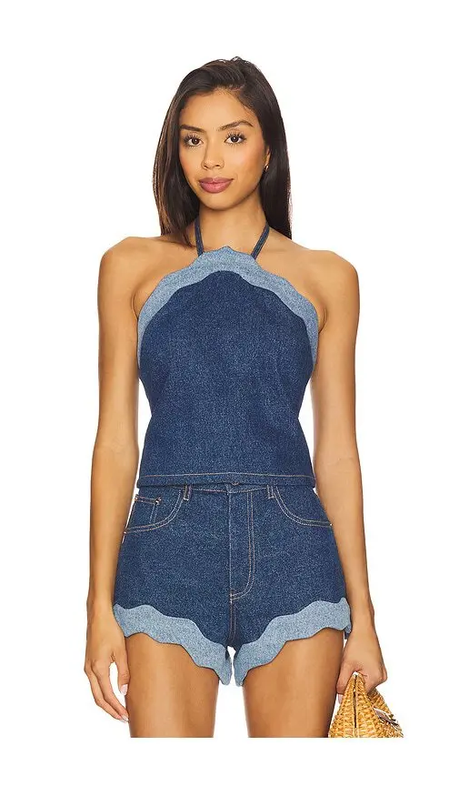 Retrofete Rhonda Denim Top - Blue