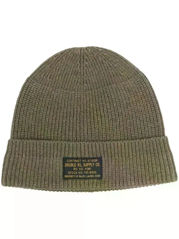 Ralph Lauren Logo Patch Beanie Hat - Green