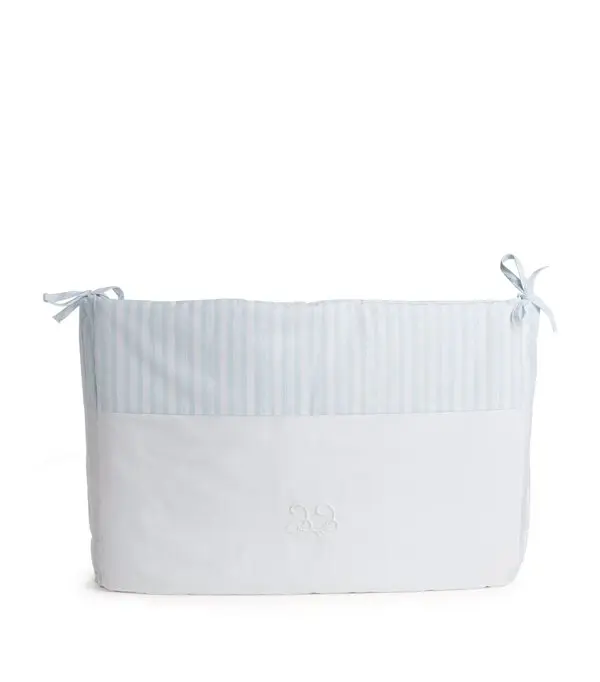 TARTINE ET CHOCOLAT Cotton Striped Bed Bumper - Blue