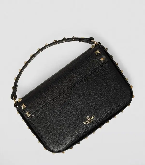 Valentino Garavani Leather Rockstud Cross-body Pouch - Black