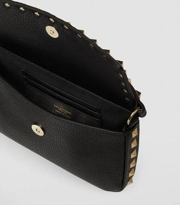 Valentino Garavani Leather Rockstud Cross-body Pouch - Black