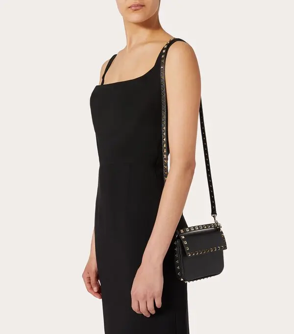 Valentino Garavani Leather Rockstud Cross-body Pouch - Black
