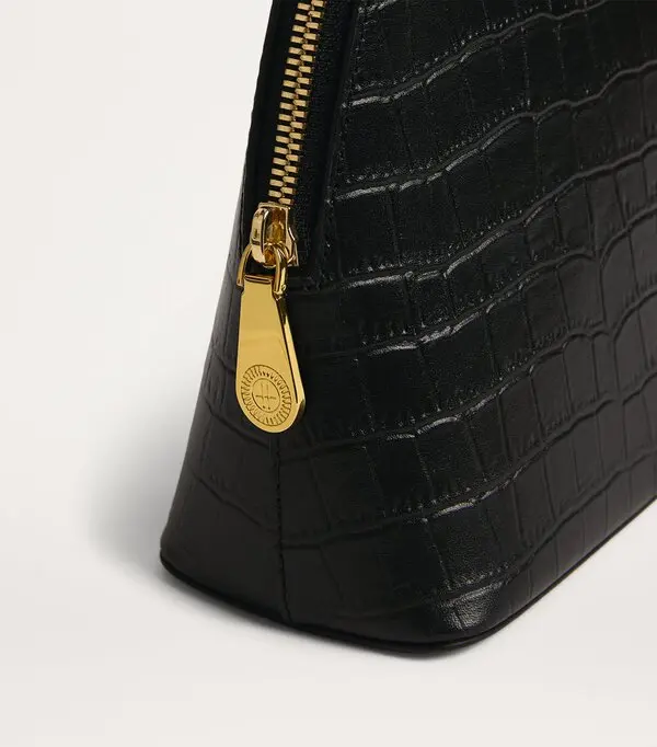 Harrods Croc-embossed Leather Cosmetics Bag