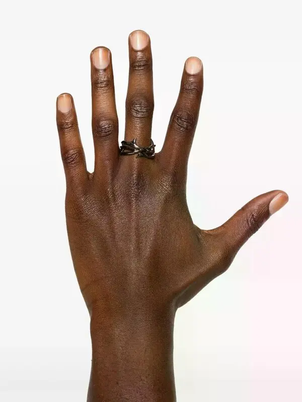 SHAUN LEANE Sterling Rose Thorn Triple Band Ring