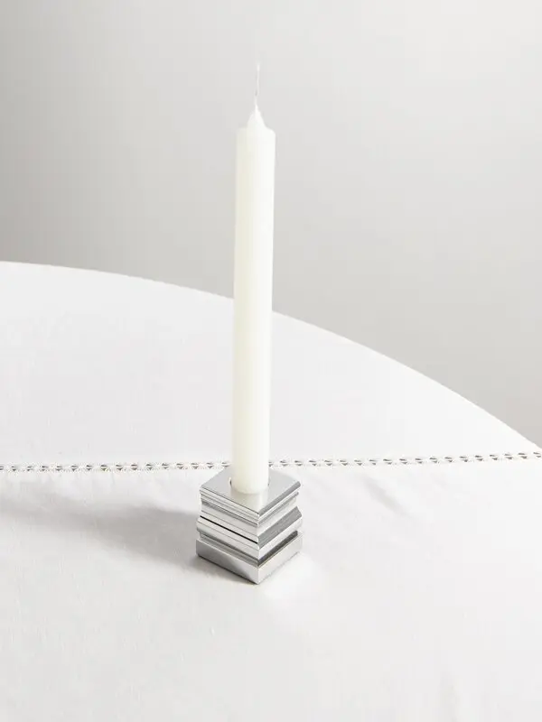 Christofle Mathias Kiss Aluminium Candle Holder - Silver