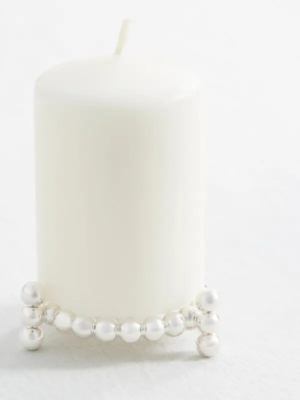 Christofle Perles -plated Candle Holder
