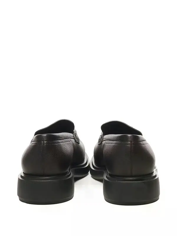 FERRAGAMO Gancini Detail Calfskin Loafers