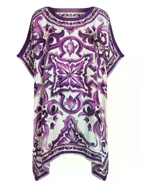 Dolce & Gabbana Graphic Print Mini Dress - White