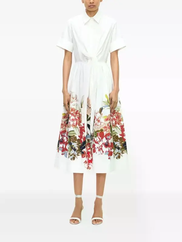 Adam Lippes Attacher Midi Dress With Floral Print