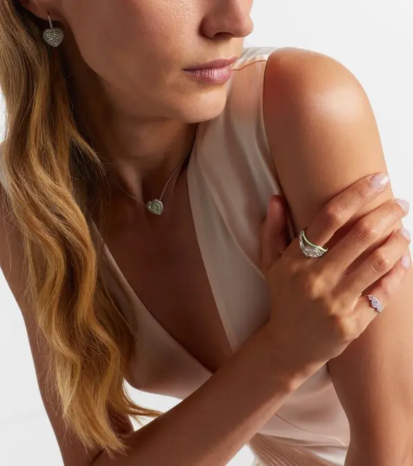 KAMYEN 18kt White Gold And Enamel Ring With Diamonds