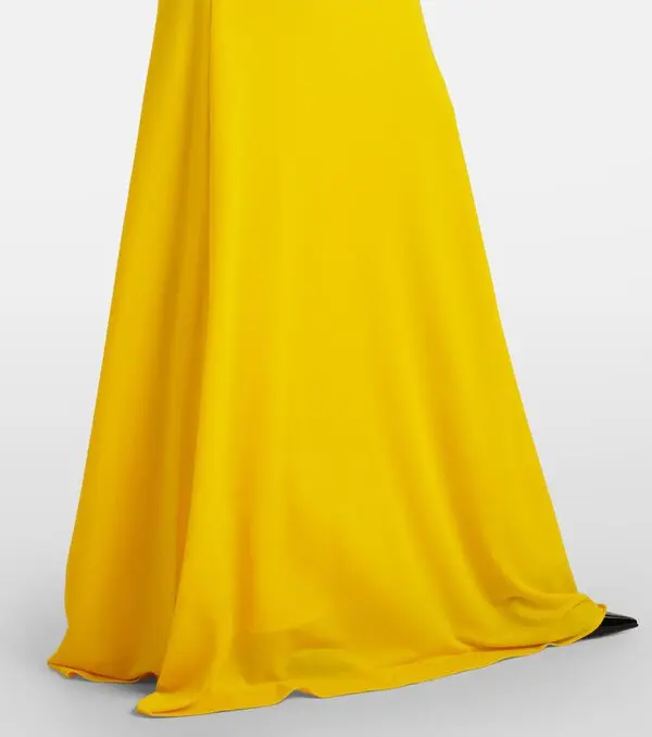 Alex Perry Ruched Open-back Crepe Jersey Gown