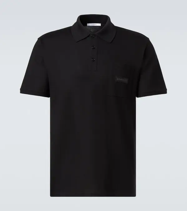 Givenchy Logo Cotton Pique Polo Shirt - Black