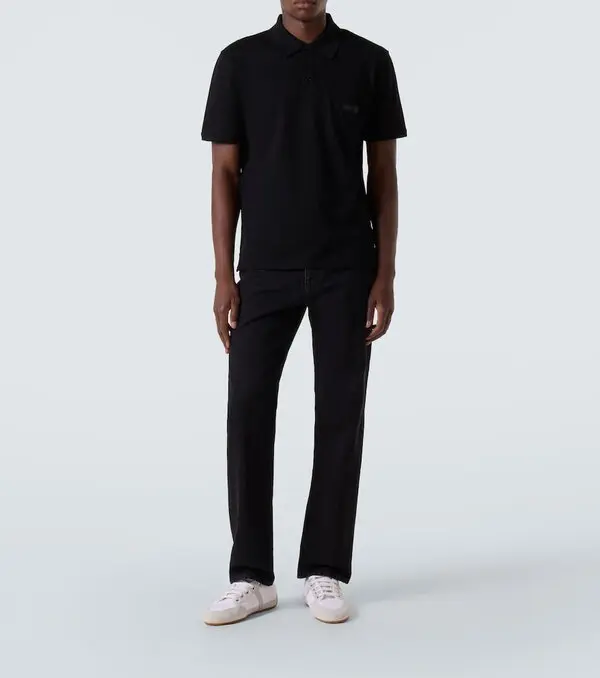 Givenchy Logo Cotton Pique Polo Shirt - Black