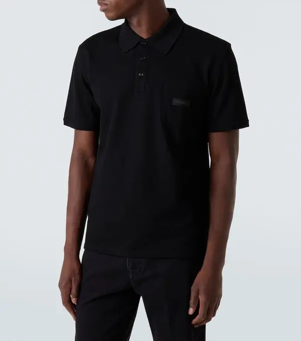 Givenchy Logo Cotton Pique Polo Shirt - Black