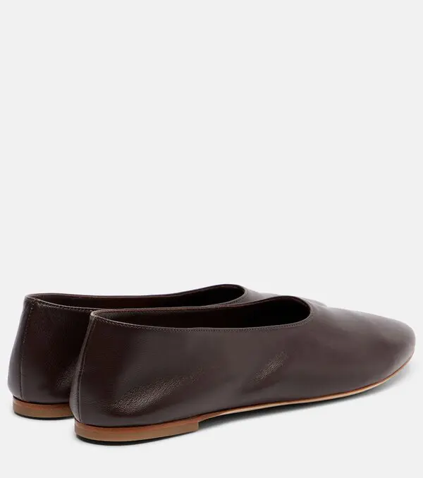 Staud Alba Leather Ballet Flats - Black