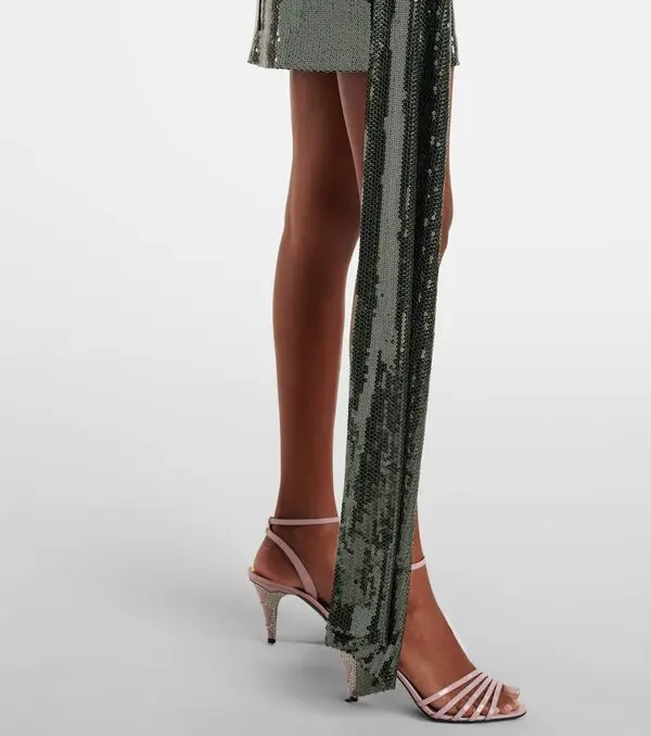 Alex Perry Draped Halterneck Sequined Minidress - Green
