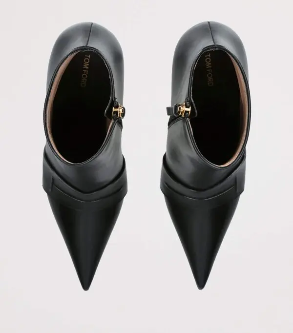 TOM FORD Leather Eva Ankle Boots - Black