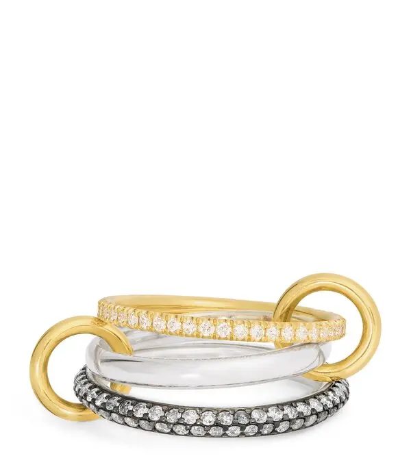 SPINELLI KILCOLLIN Mixed Gold And Diamond Zodiac Ring - Silver
