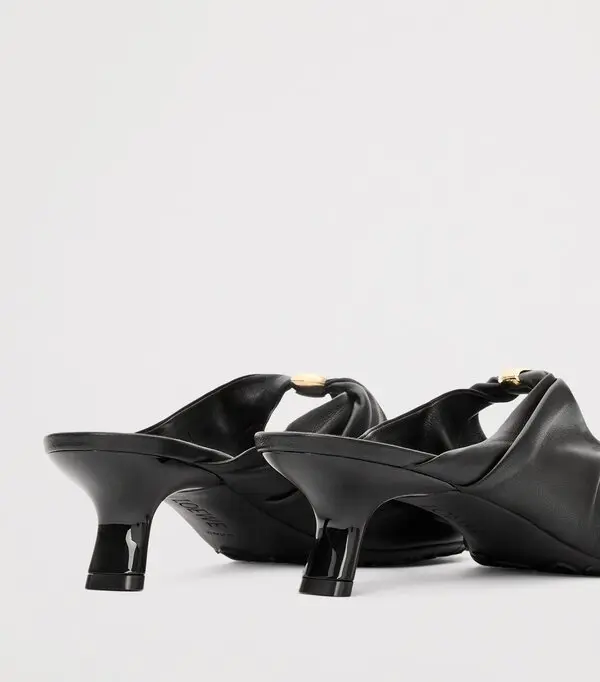Loewe Lambskin Pebble Soft Heeled Mules - Black