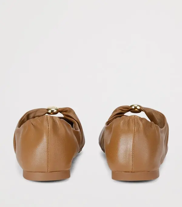 Loewe Leather Pebble Soft Ballet Flats - Brown