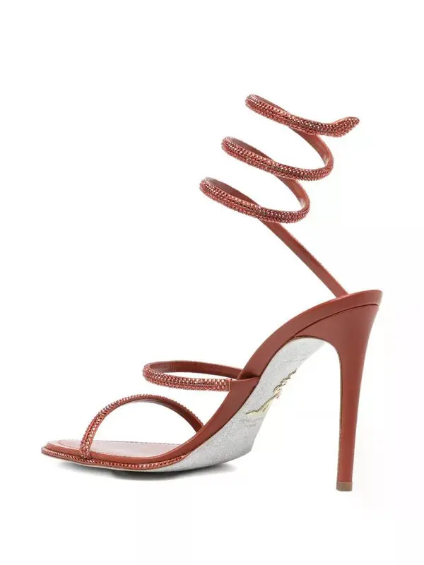 Rene Caovilla 110mm Crystal-embellished Spiral-wrap Sandals