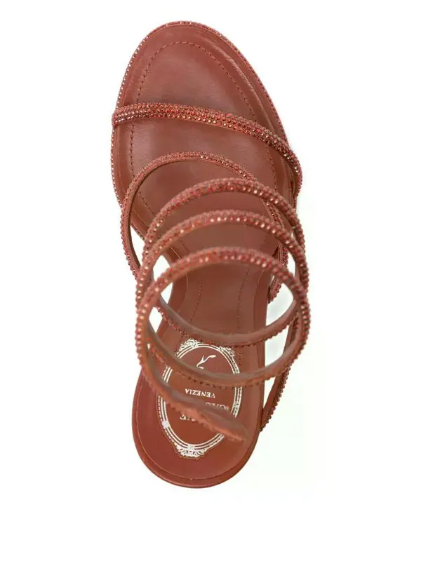 Rene Caovilla 110mm Crystal-embellished Spiral-wrap Sandals