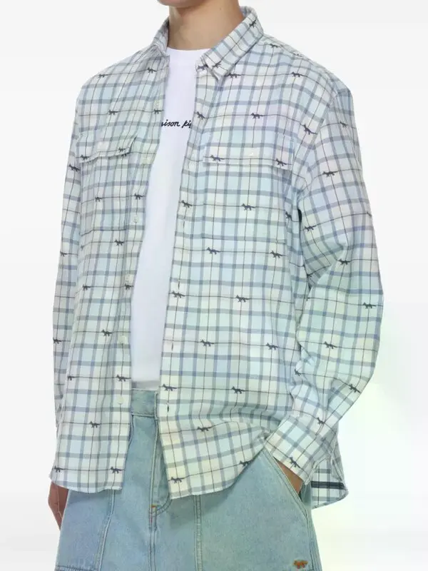 Maison Kitsuné Check-print Long-sleeve Shirt