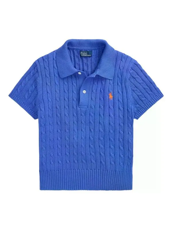 Polo Ralph Lauren Cable Knit Short Sleeve Polo Top