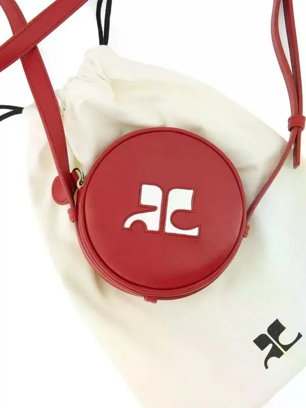 COURREGES Re-edition Circle Leather Shoulder Bag