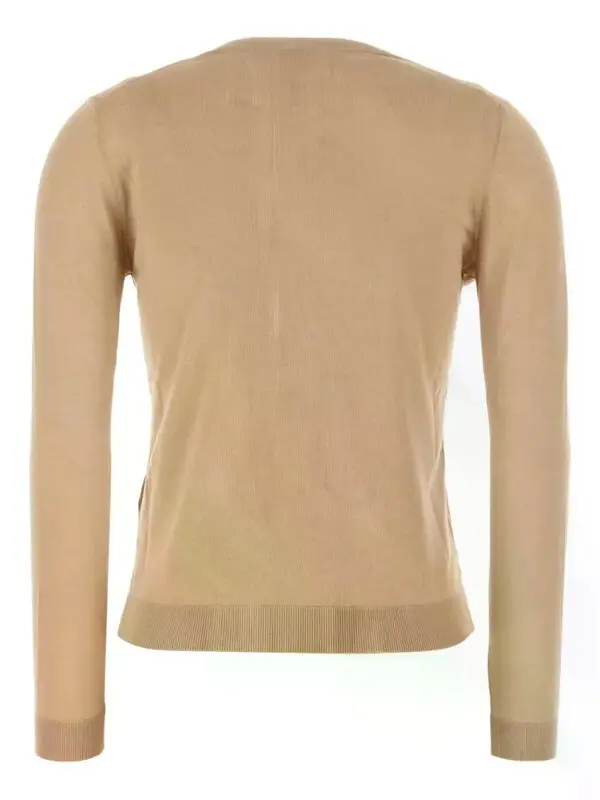 Gucci Beige Cashmere-silk Cardigan With Embroidered Logo