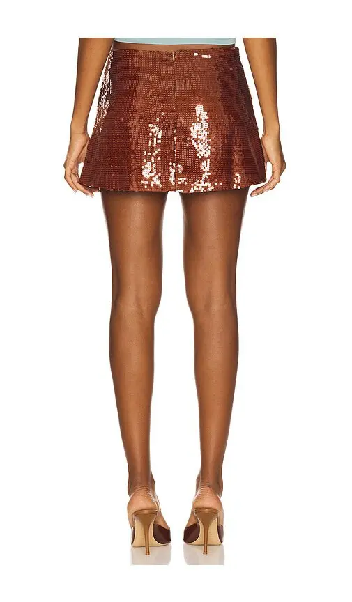 Rezek Sequin Embellished Mini Skirt - Brown