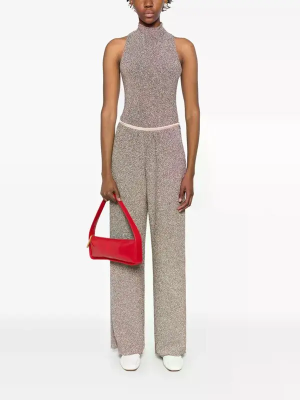 FORTE_FORTE Metallic High Neck Sleeveless Top
