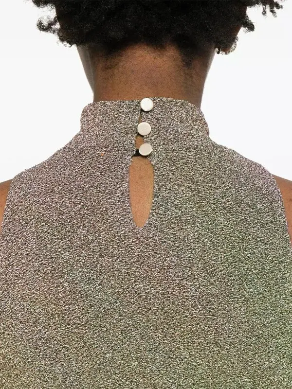 FORTE_FORTE Metallic High Neck Sleeveless Top