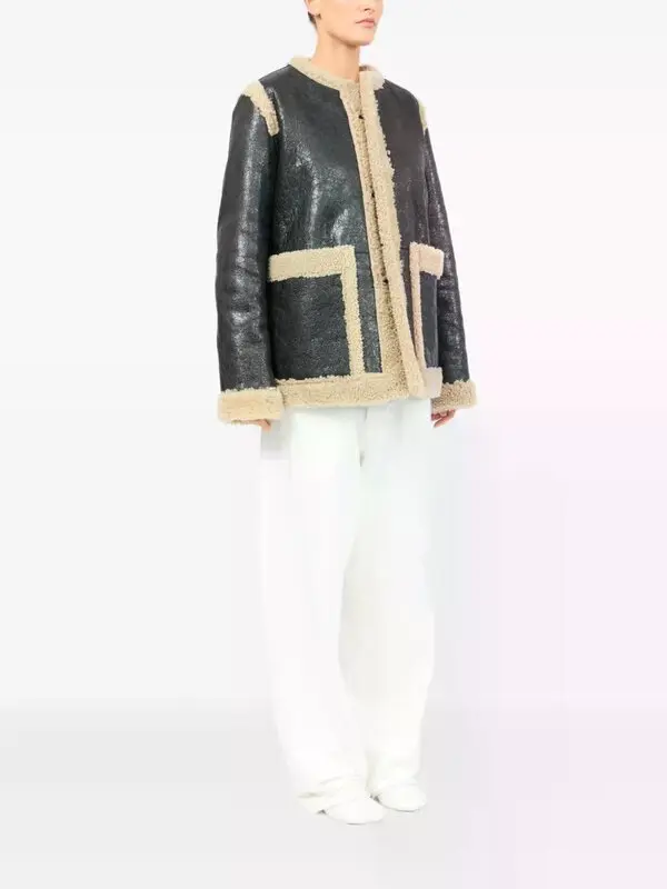 MAISON MARGIELA Leather Shearling-panel Jacket